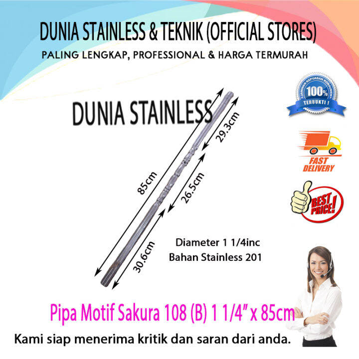 Pipa Motif Sakura 108 (B) 1 1/4" x 85cm | Lazada Indonesia