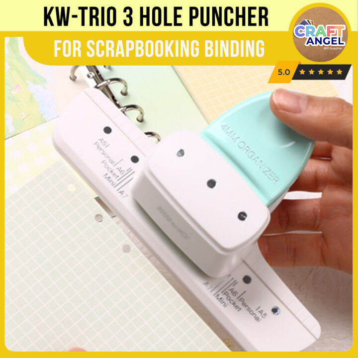 KW-TRIO 3 Hole 4MM Hole Punch Loose Leaf Handheld Binder Punch Paper Round Hole Puncher | Lazada PH