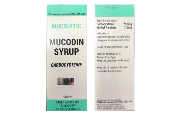 MUCODIN SYR 120ML Carbocisteine 120mL Non-Drowsy/ Ubat Batuk Tidak ...
