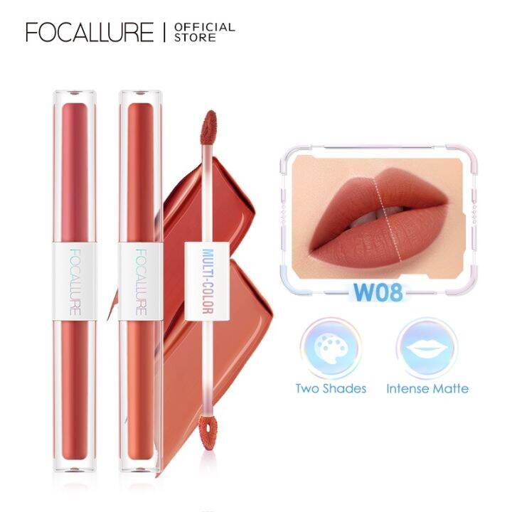FOCALLURE Lip Tint Ultra-light Intense Color Dual-Stick Lipstick 2 In 1 ...