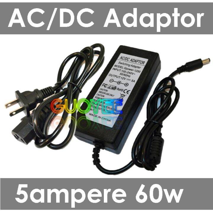 Gpower. LED Power Adapter DC 12v 60w 5A - power adaptor for led strip ...