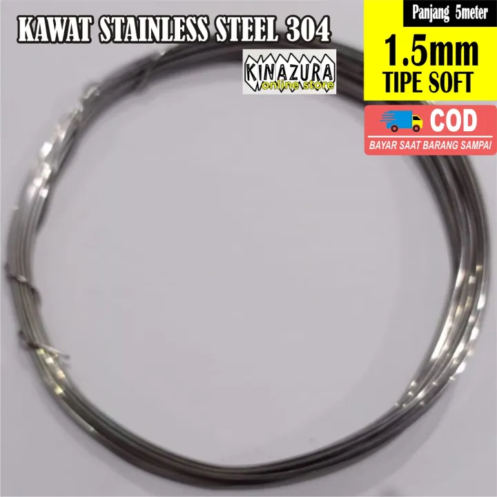 Kawat Stainless Steel 304 Soft 1.5mm 5 Meter Lunak Buatan Korea Kualitas Terjamin | Lazada Indonesia