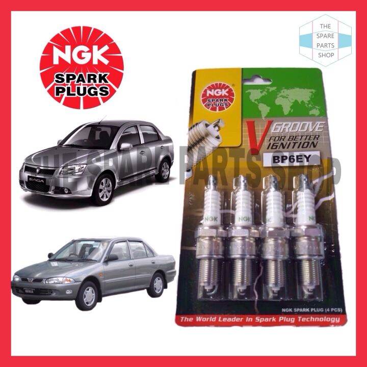 PROTON SAGA ISWARA WIRA NGK SPARK PLUG BP6EY 1SET 100% GENUINE | Lazada