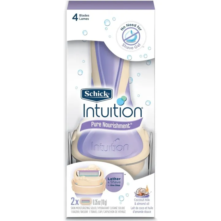 ۞ Schick Intuition Razor Handle 1 Handle with (2 Cartridge) | Lazada PH