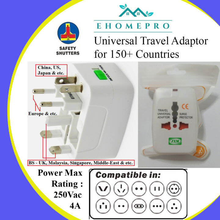 【ReadyStock】All-In-One Socket Adapter 10A 250Vac International ...
