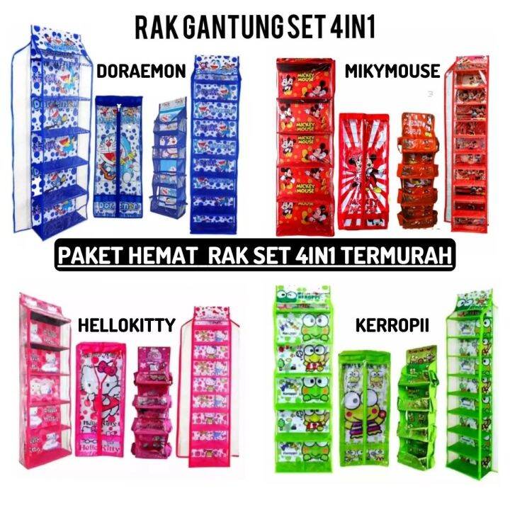 Rak set gantung 4in1 3in1 2in1 rak sepatu rak tas rak hijab rak ...