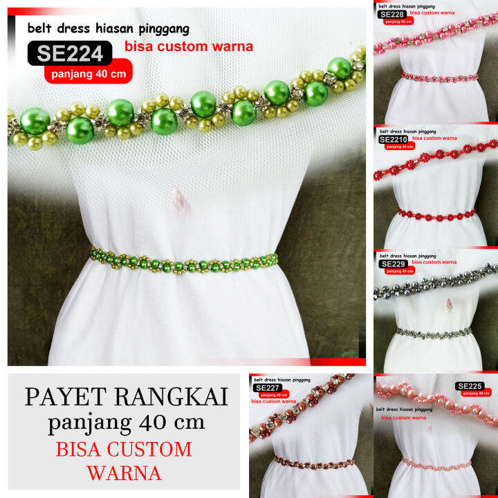 Payet Rangkai Panjang 40 cm Permata Rangkai Hiasan Kebaya Busana Hijab ...