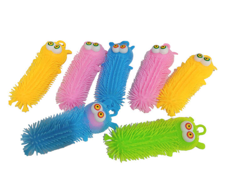Mainan Squishy Puffer Ball ULAT Ubur Ubur Ada Lampu 20cm //ulat karet ...