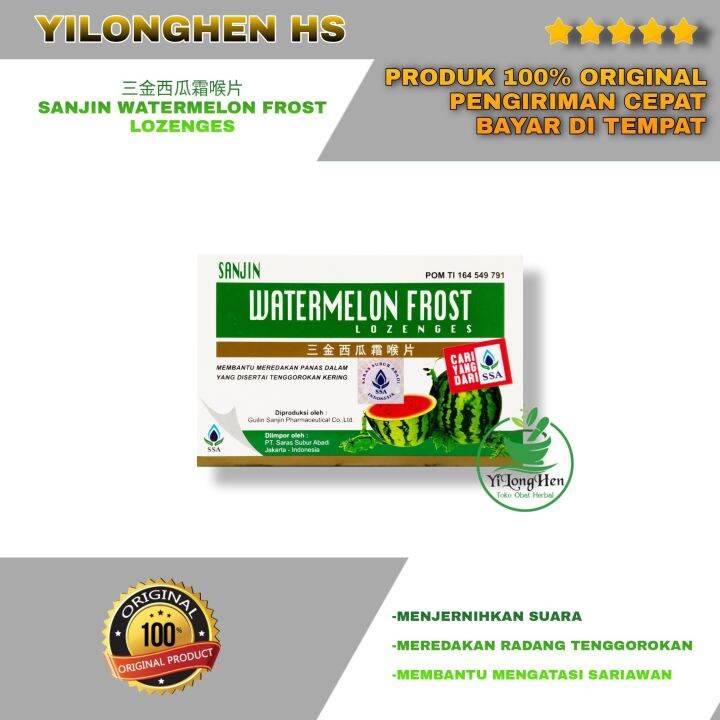Sanjin Watermelon Frost Lozenges Permen Hisap Sariawan Sakit Radang ...