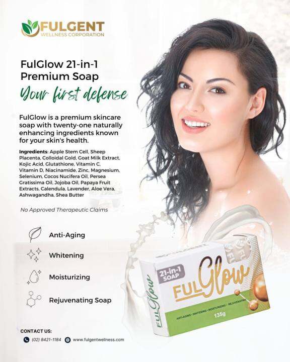 21 in 1 Fulglow Soap whitening Moisturizing Anti Aging and Rejuvenating ...