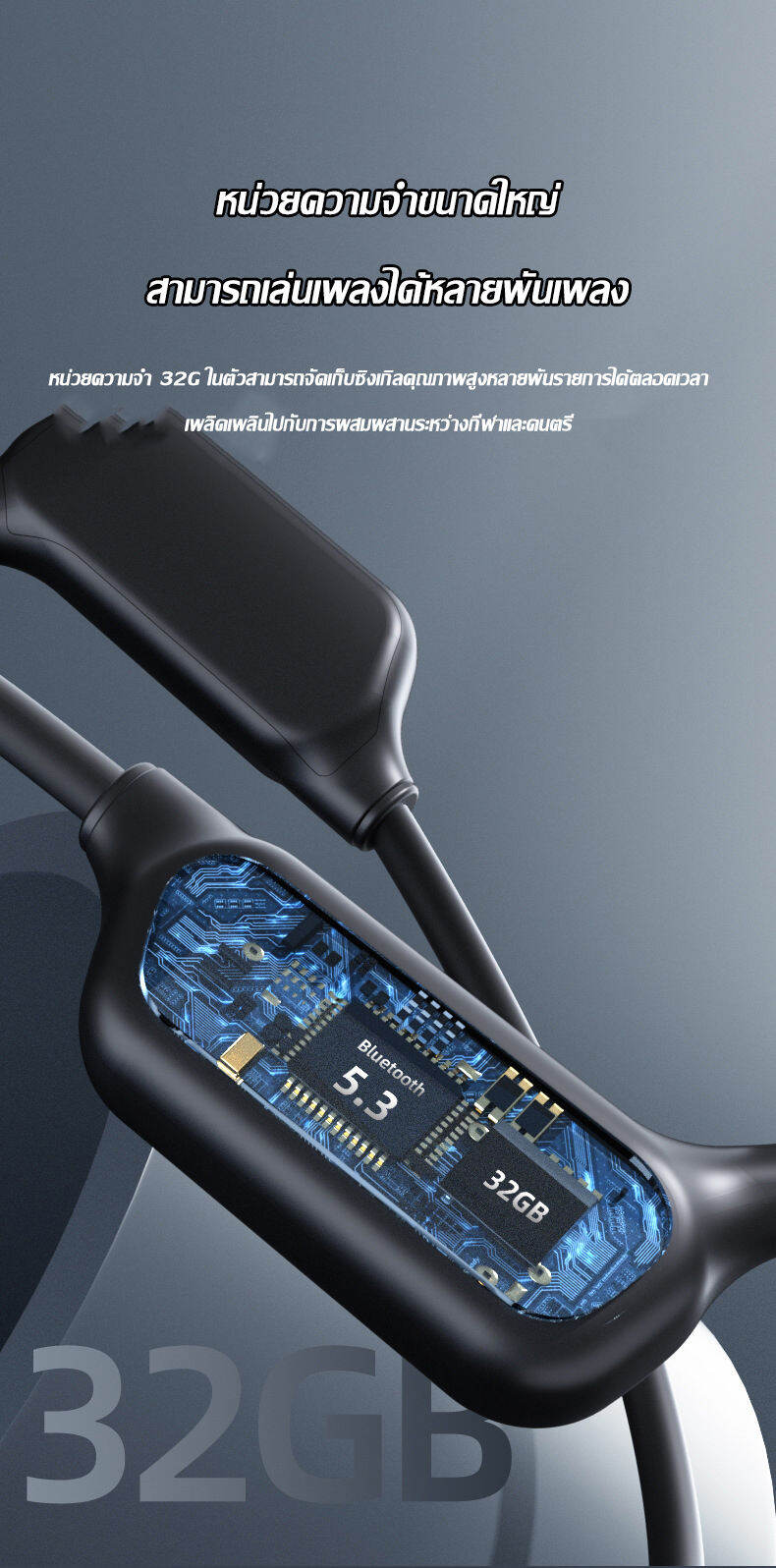 【รับประกันสินค้า 1 ปี】หูฟังบลูทูธ X10 หูฟัง bone conduction หูฟัง bluetooth ไร้สาย บลูทูธ 5.3 ...