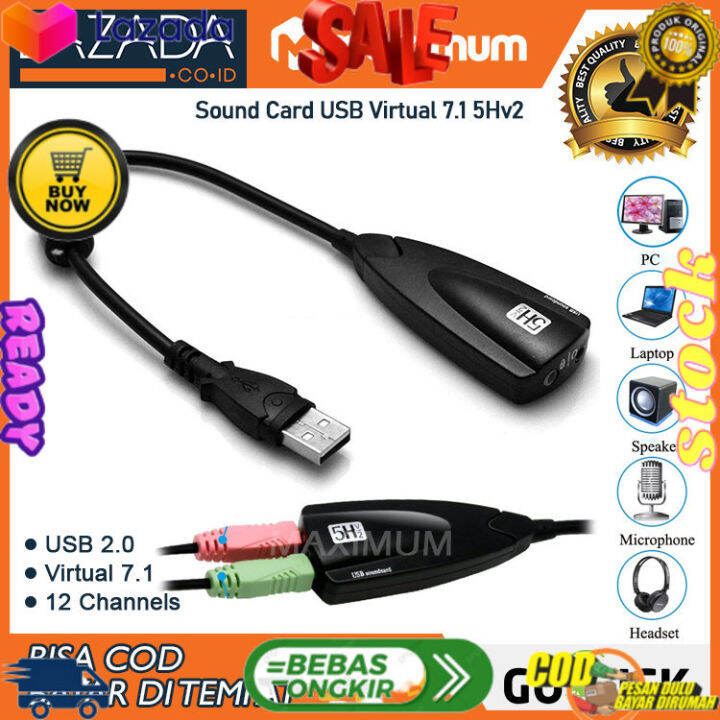 MAX COD - [SOUND CARD 5HV2] Sound Card USB Virtual 7.1 Channel dengan ...