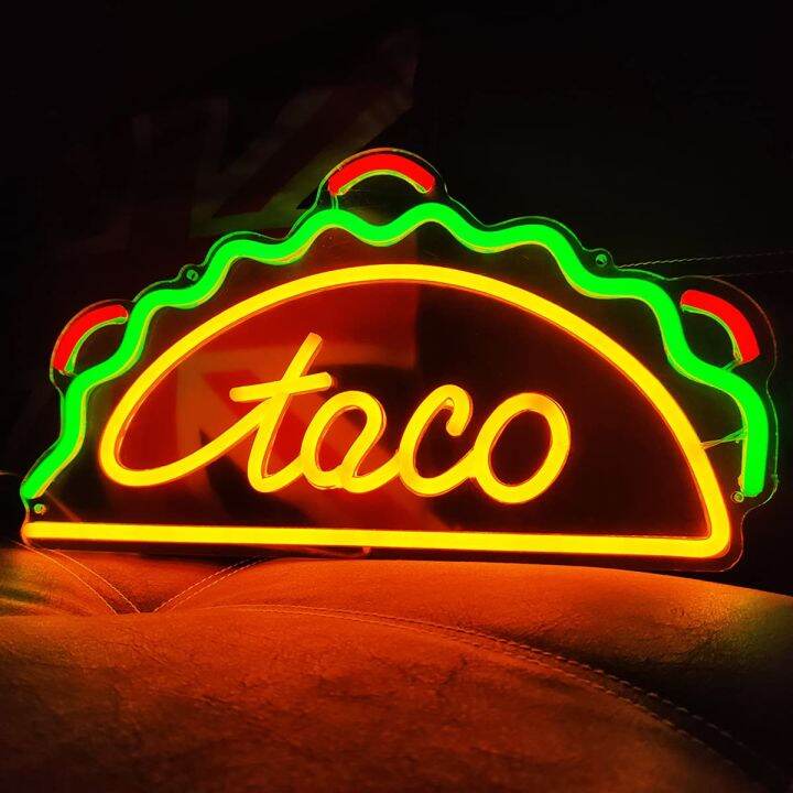 Taco Neon Sign Acrylic Handmade Mexican Burritos Led Light Neon Light ...