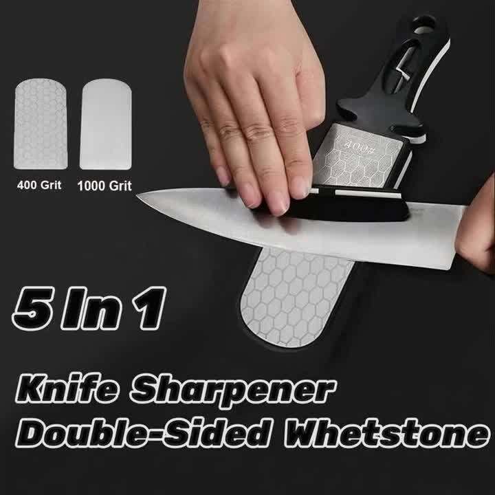 5 In1มีดเหลาเพชรบาร์4001000 Multi-Tool มีดครัวทังสเตนเหล็กเซรามิคบด Double-Sided Whetstone ...