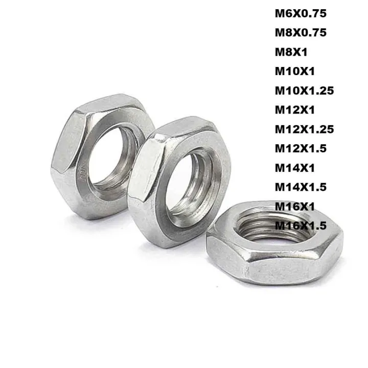 5/10Pcs Fine Thread M6 M8 M10 M12 M14 M16 Pitch 0.75/1/1.25/1.5 304 A2 ...