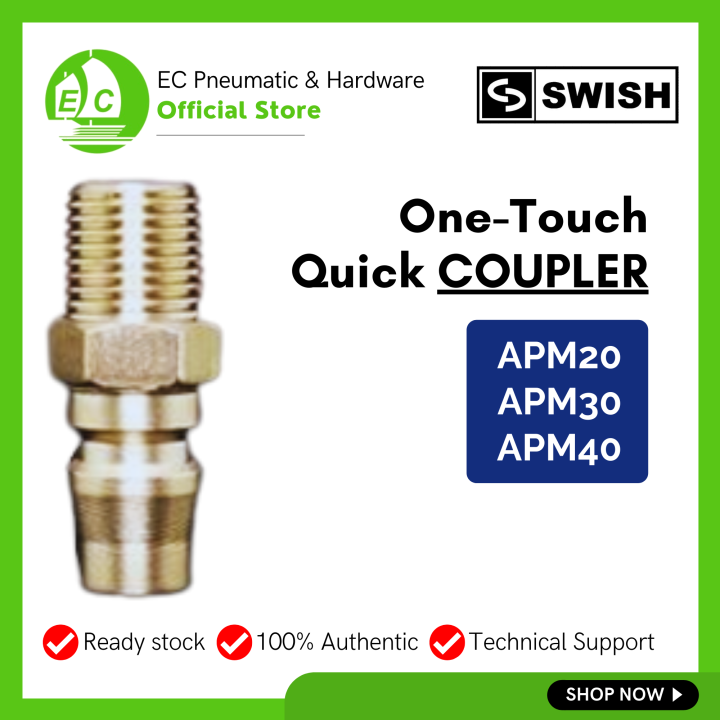 APM20, APM30, APM40 SWISH One Touch Quick Coupler Air Hose Quick ...