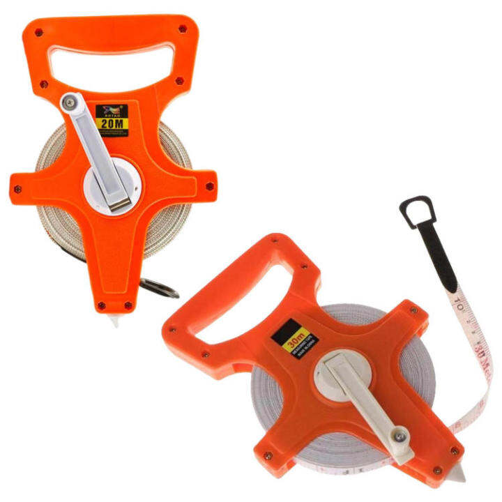 Long Tape Measure 20m/30m Fiberglass Tape Reel with Hand Crank Open ...