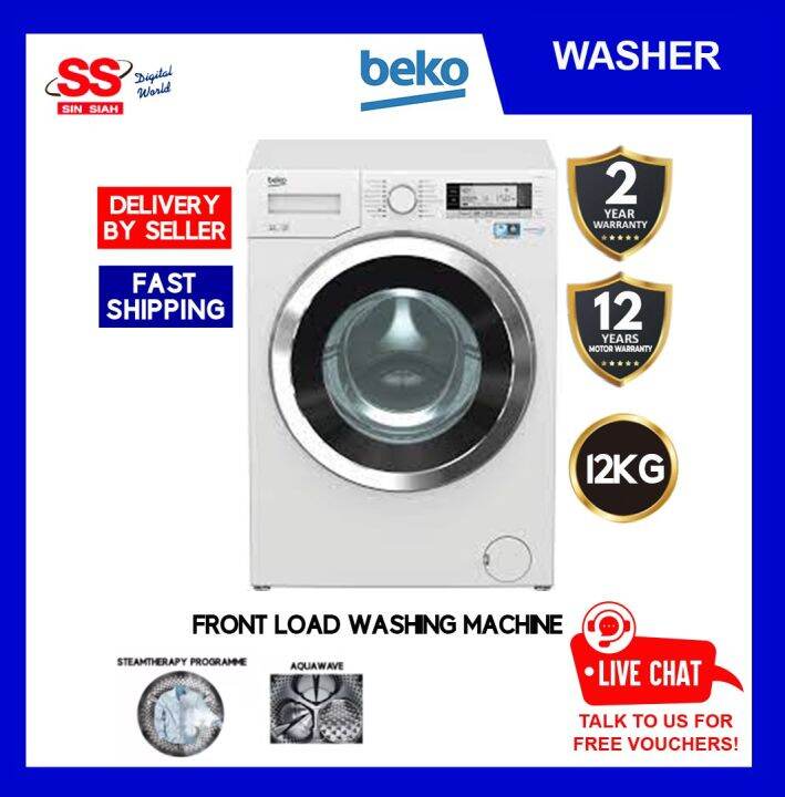 FREE VOUCHER 】 BEKO 12KG WMY1214441 1400RPM Pro Smart Inverter Steam ...