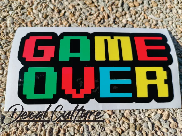 Game Over Super Mario Sticker Decal for cars, motorcycle, helmet ...