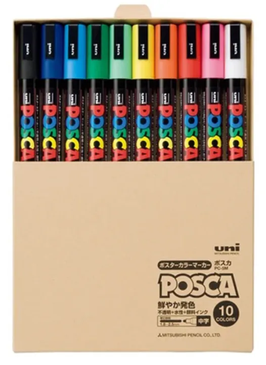 Posca UNI Markers 5M (10 Colors) | Lazada PH
