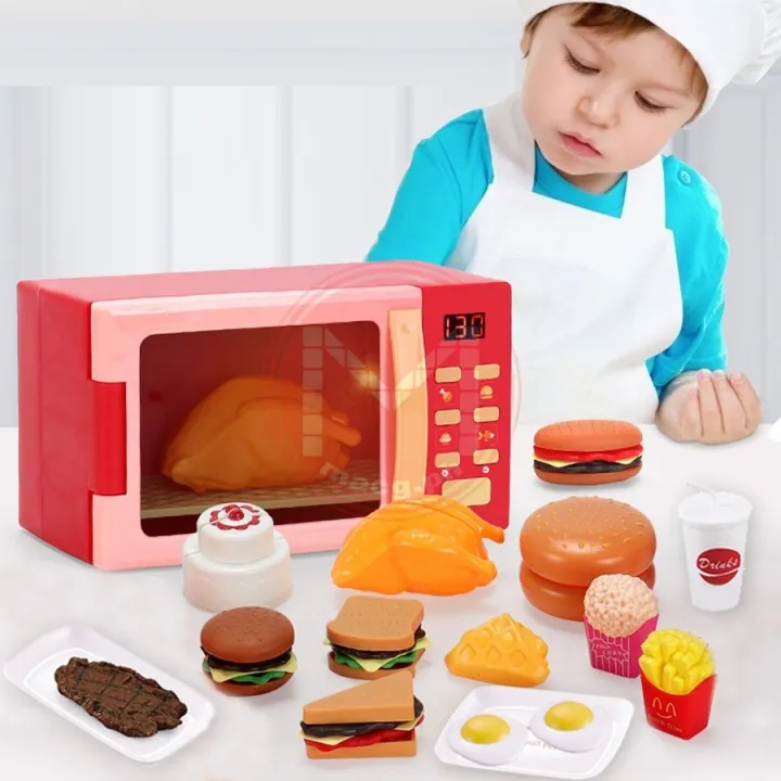 macg】23-Piece Children Microwave Oven Set Play House Toy Cooking Pot ...