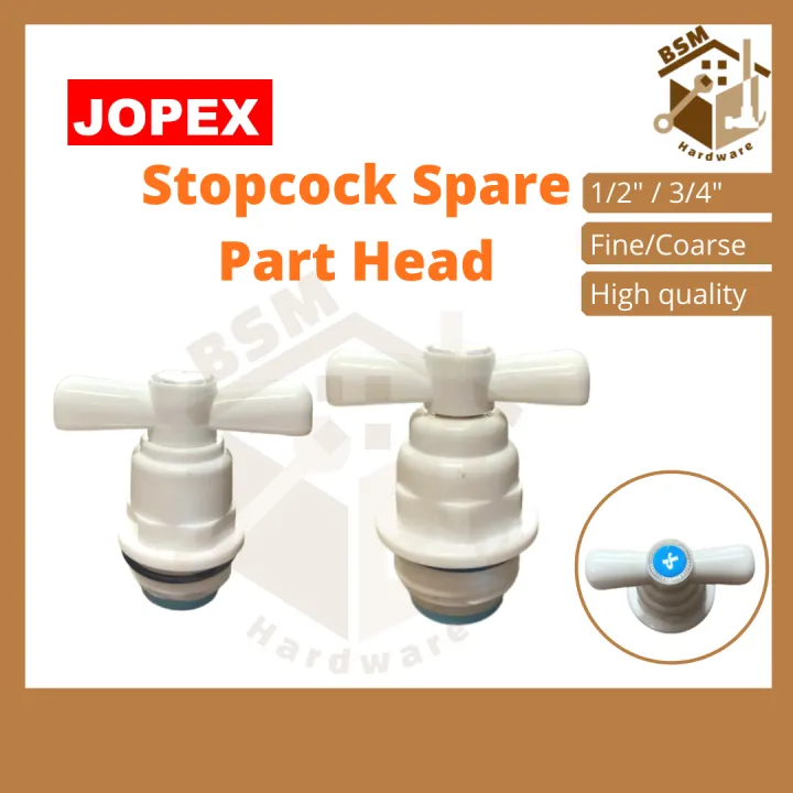 JOPEX PVC Stopcock Spare Part Head Socket Type Plastic Stopcock Stop ...