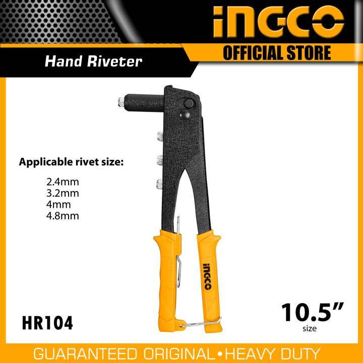 Ingco HR104 Hand Riveter Rivet Gun 10.5" For Installing Blind Rivets ...