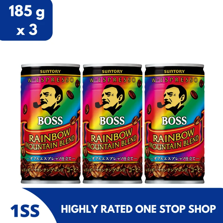 Suntory W-Espresso Boss Rainbow Mountain Blend Coffee, 185g set of 3 ...