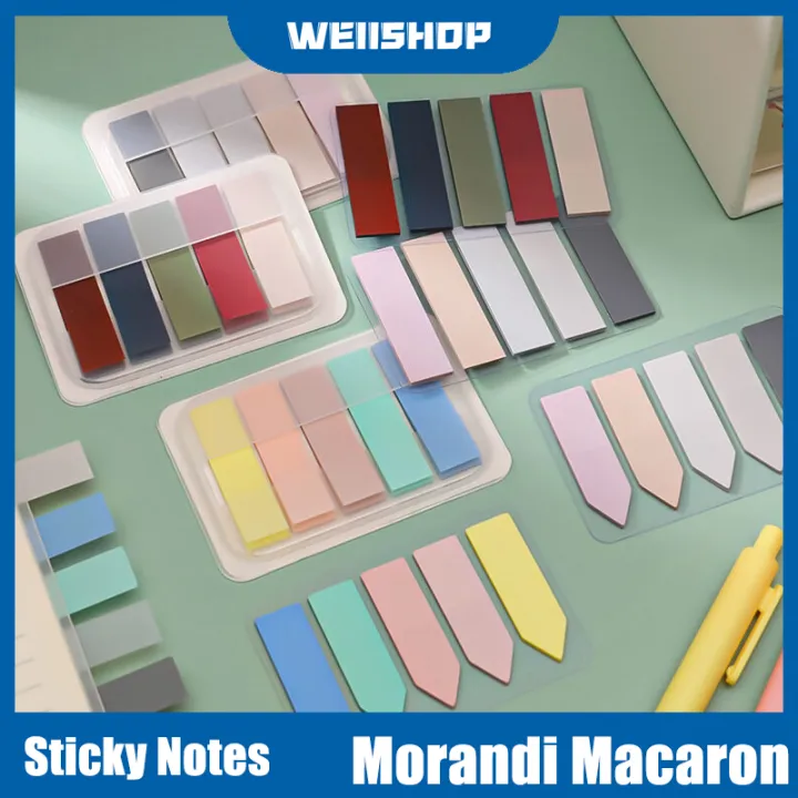 WEII 100 Sheets Cute Morandi Macaron Color Memo Pad Sticky Notes School ...