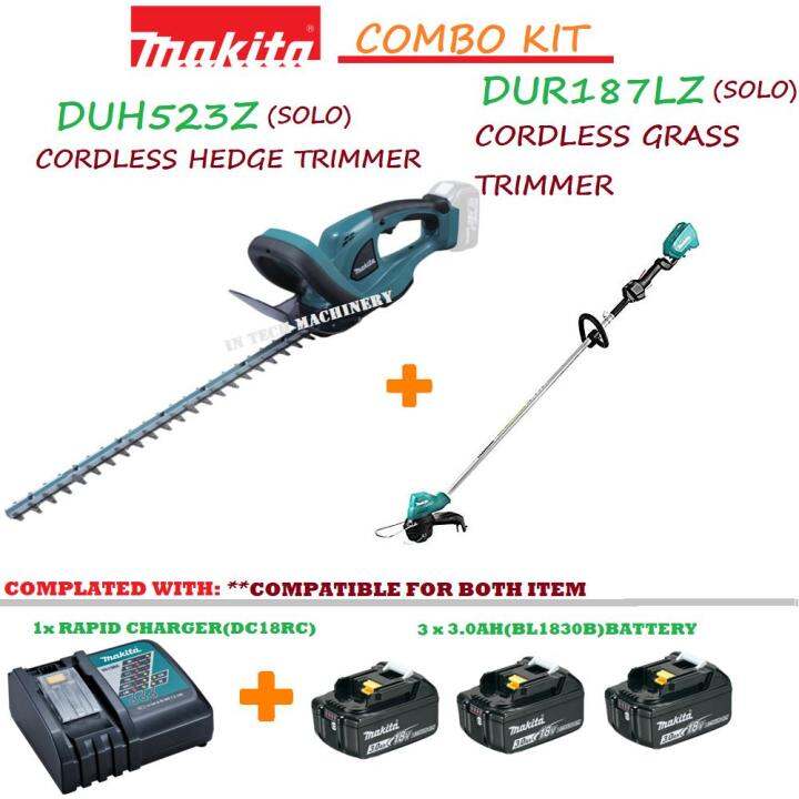 MAKITA DUR181Z CORDLESS STRING TRIMMER + DUH523Z CORDLESS HEDGE TRIMMER ...