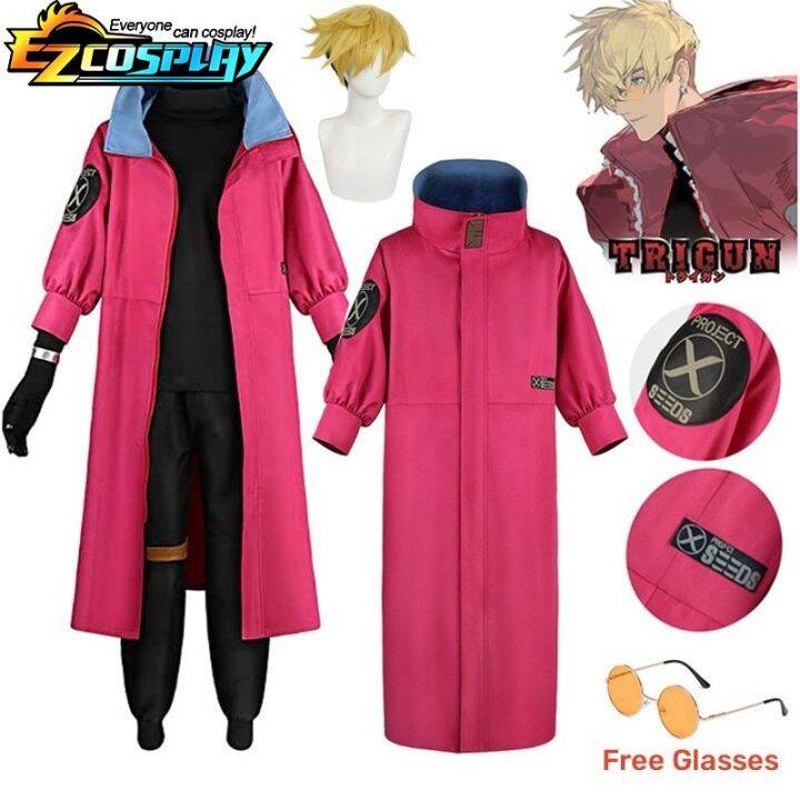 Anime Trigun Vash the Stampede Jacket Coat Uniform Wig Cosplay Costume ...