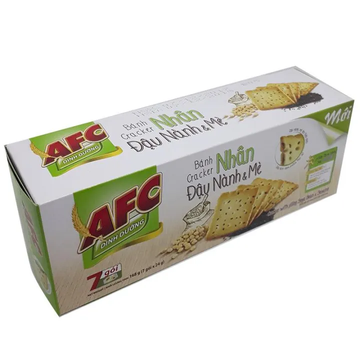 Bánh Cracker AFC nhân đậu nành và mè hộp 168g | Lazada.vn