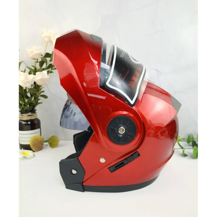 ICC Standard Motorcycle Modular Helmet Dual Lens Flip Up Racing Helmet ...