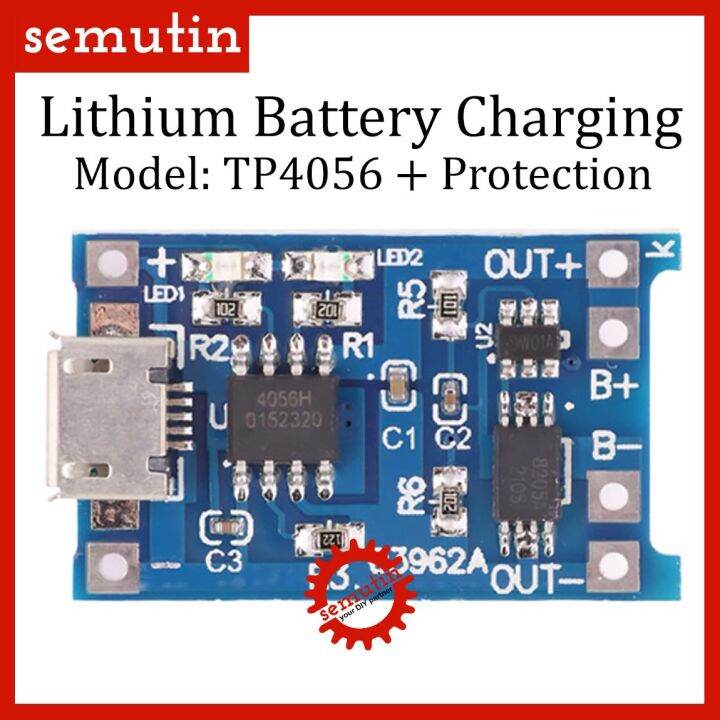 Lithium Battery Charging TP4056 5V 1A Micro USB / Modul With Protection ...