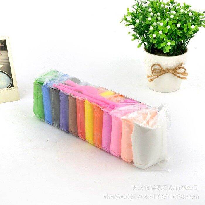 Clay Polymer Mainan Anak (12 pcs) Edukasi SLIME Clay Dough Colour Play ...