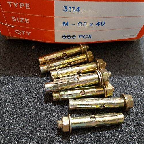 Dynabolt M8x40 / Dinabolt M8 / Anchor Bolt / Mur Tanam Tembok / Kuning ...
