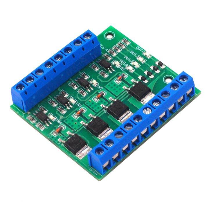 4 Channel MOS PLC Amplifier Board Driver Module PWM 3-20V to 3.7-27V DC ...