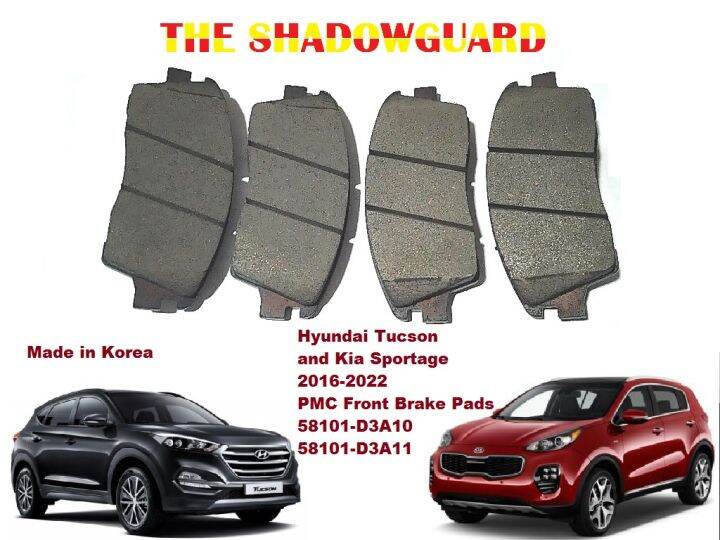 Front Brake Pad Hyundai Tucson 2016-2022 Gas and Diesel Engines Kia ...