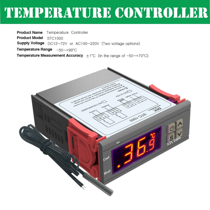 Reeopee STC-1000 Multifunction Digital Temperature Controller AC110 ...