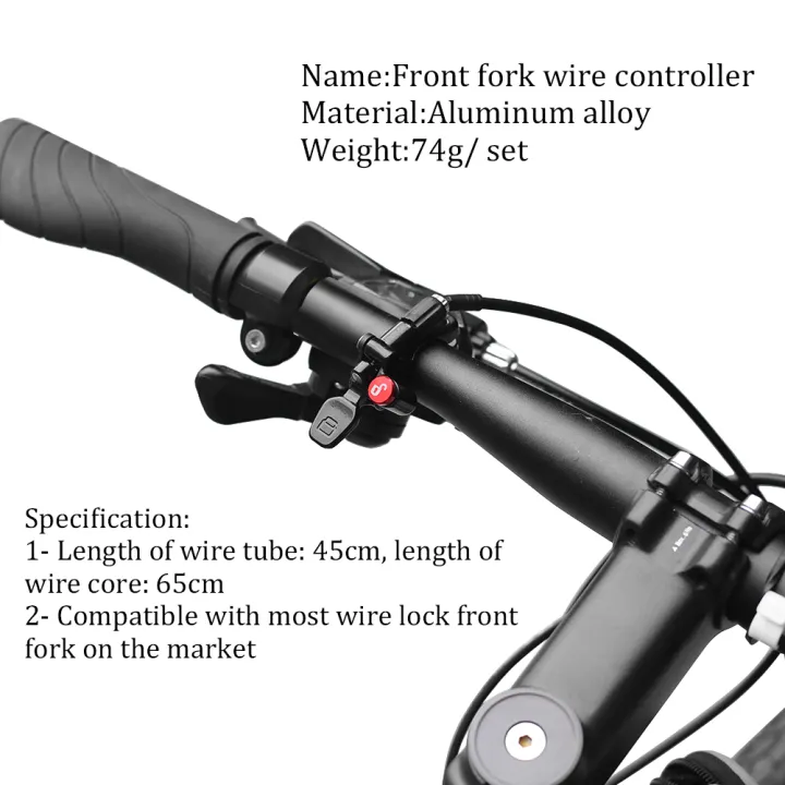 MTB Bike Remote Lockout Lever Front Fork Wire Control Switch Suspension ...