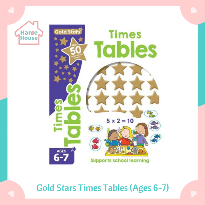 Gold Stars Times Tables Educational Activity Book With Puffly Stickers ...
