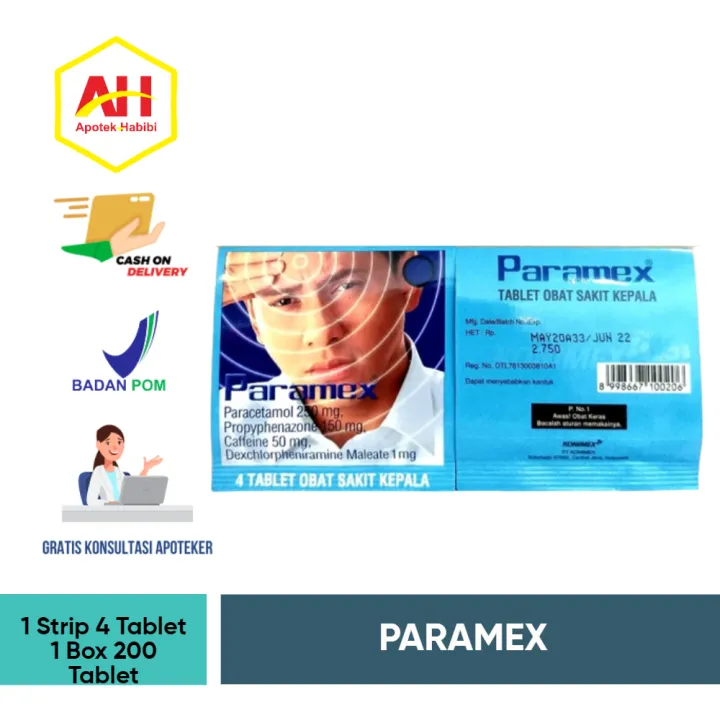 Paramex 5 strip isi 20 tablet Obat Paramex Paramek Sakit kepala Paramex ...