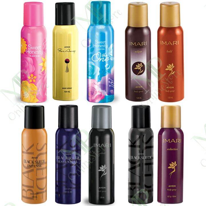Avon Body Spray 75ml His & Hers - Sweet honesty, Far away, Imari ...