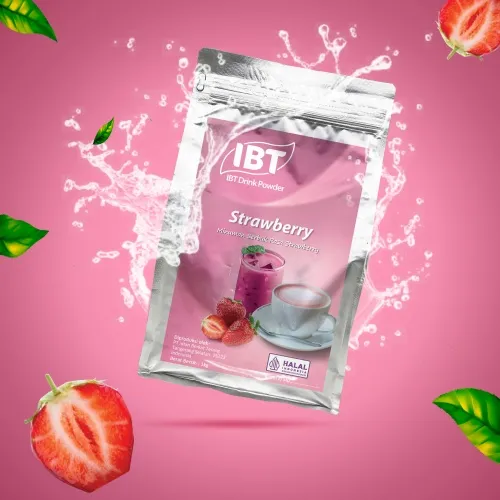 Bahan Minuman Bubuk Stroberi. Strawberry Bubble Tea Drink Powder Bagus ...