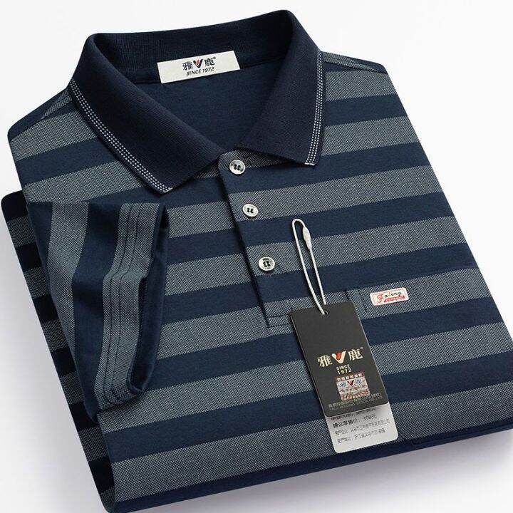 Mga lalaki ng tag-init maikling manggas T-shirt Bagong striped shirt ...