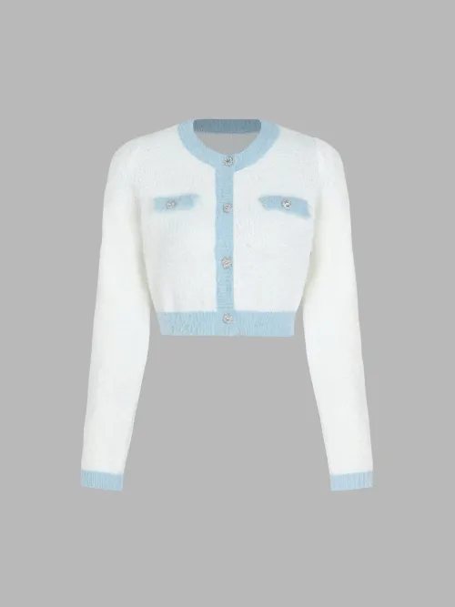 Cider Round Neckline Knitted Crop Cardigan | Lazada.co.th