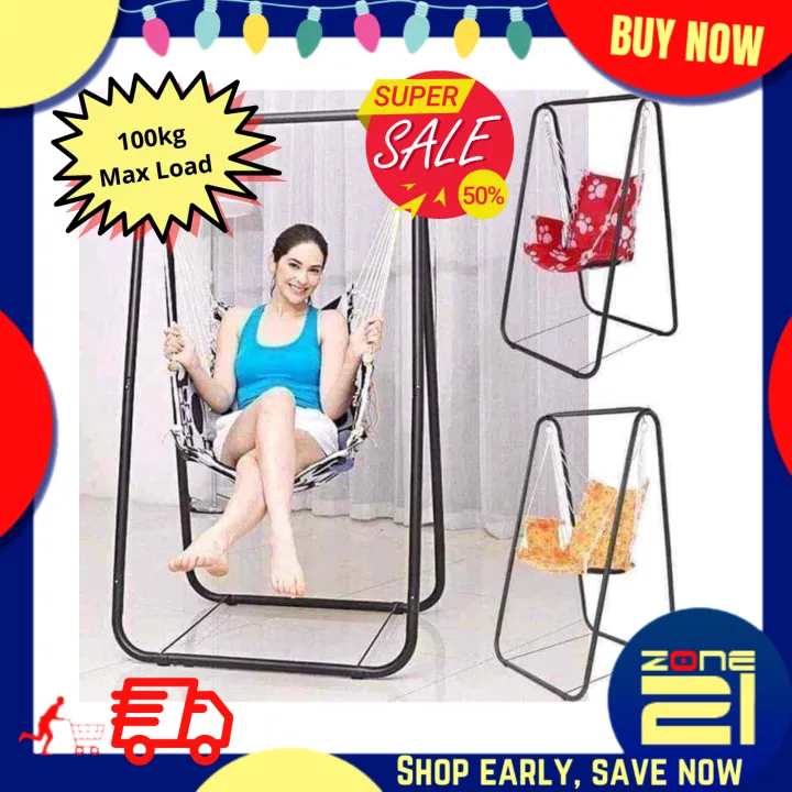 zOne21 | Heavy-Duty Relaxing Swing Chair with Stand Portable Indoor ...