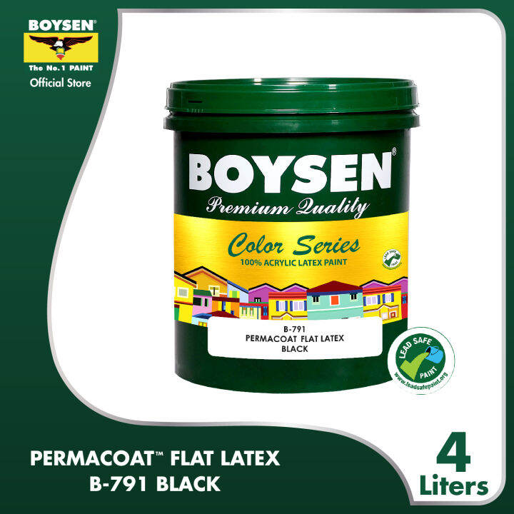 BOYSEN Permacoat Flat Latex Black B791-4L | Lazada PH