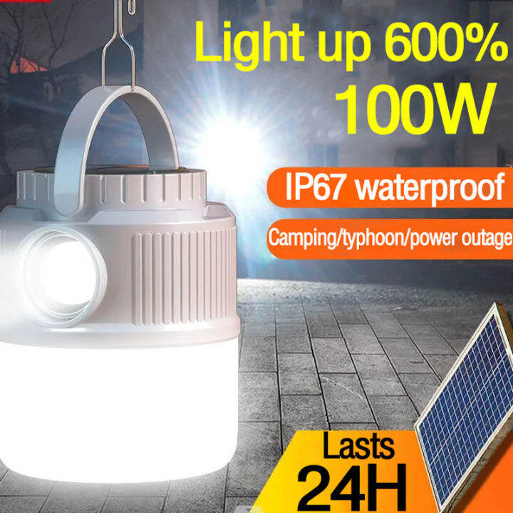 DL LED Solar Bulb Charging Lamp Weatherproof USB 100W Solar big sale ...