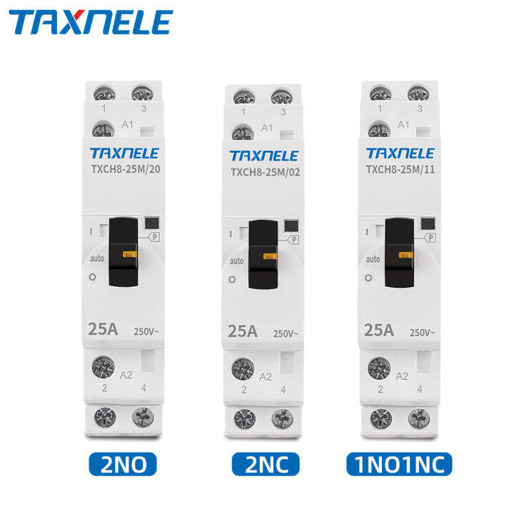 2P 16A 25A 220V/230V 50/60HZ Household Din rail AC Contactor Modular Manual Control Home AC ...